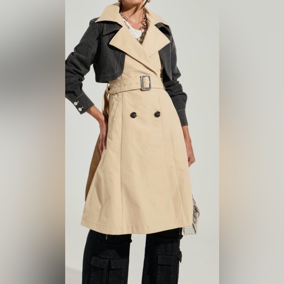 AKIRA | Jackets & Coats | New Akira Denim Overlay Belted Trench Coat ...